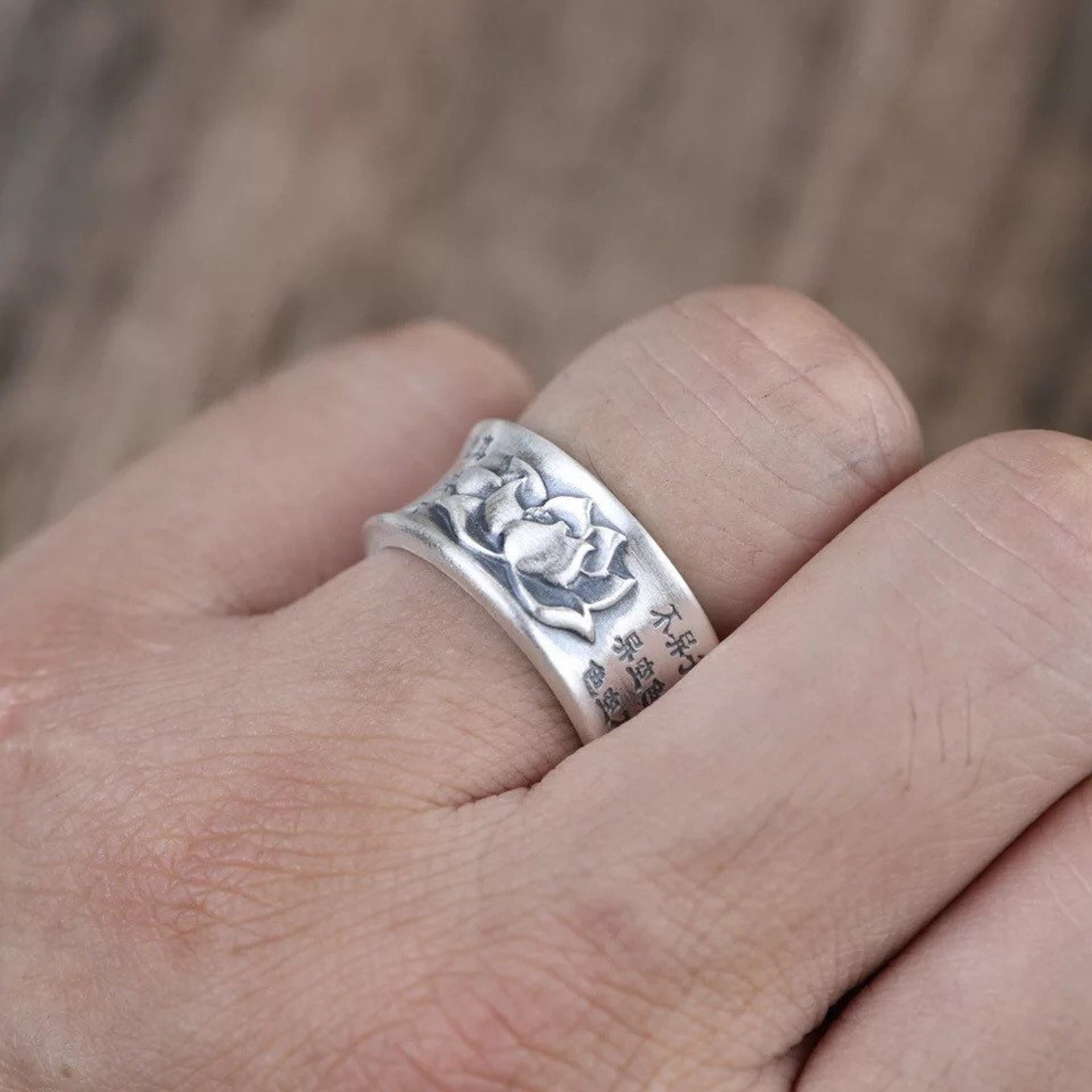 Lotus Flower Ring Lotus Ring Women Sterling Silver Heart | Etsy