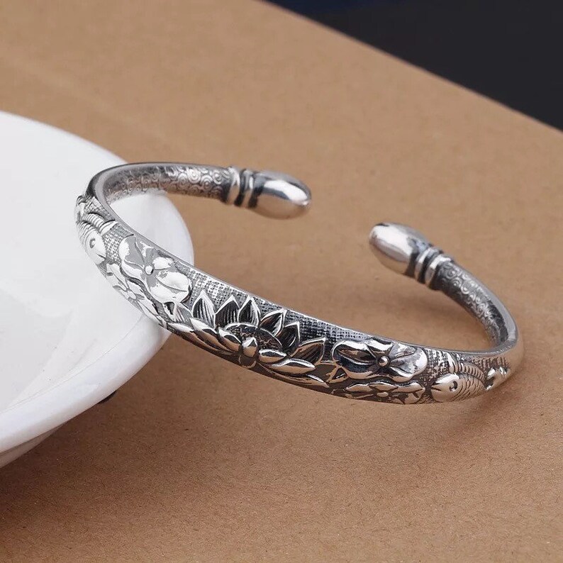 Sterling Silver Cuff Bracelet Women Silver Bracelet Women Etsy