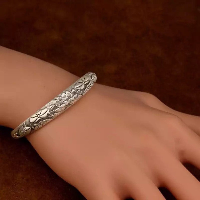 Sterling Silver Cuff Bracelet Women Silver Bracelet Women Etsy