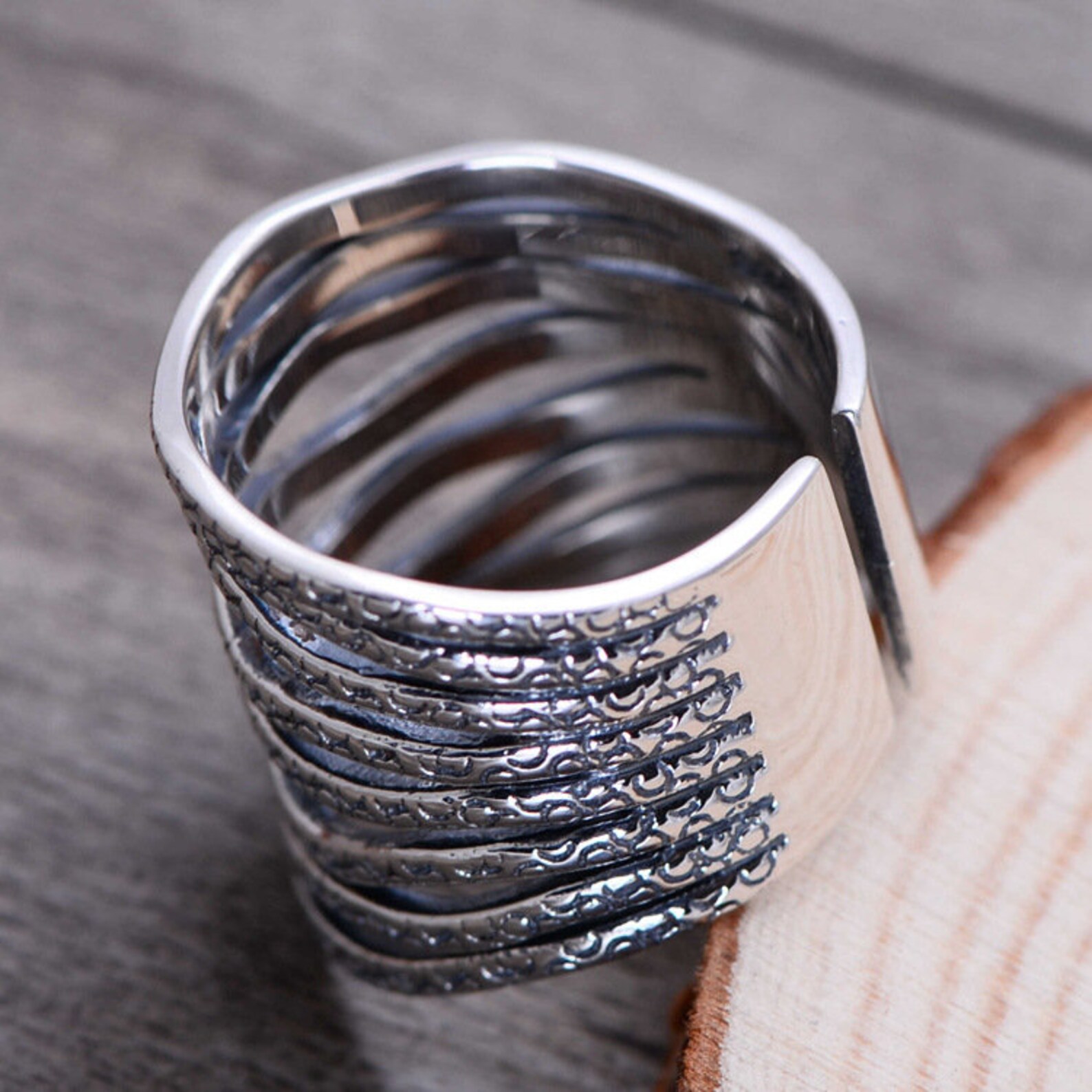 Spoon Ring Sterling Silver Spoon Ring Women Spiral Ring | Etsy