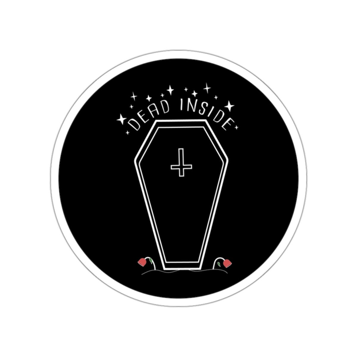 Dead Inside black Kiss-cut Sticker - Etsy