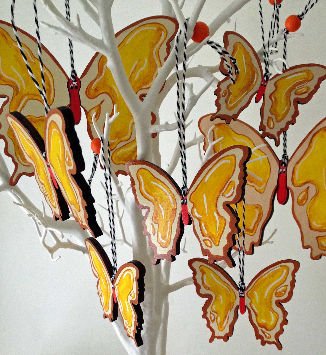 Bread and Butterfly From Alice in Wonderland. Hand Painted Wooden ...