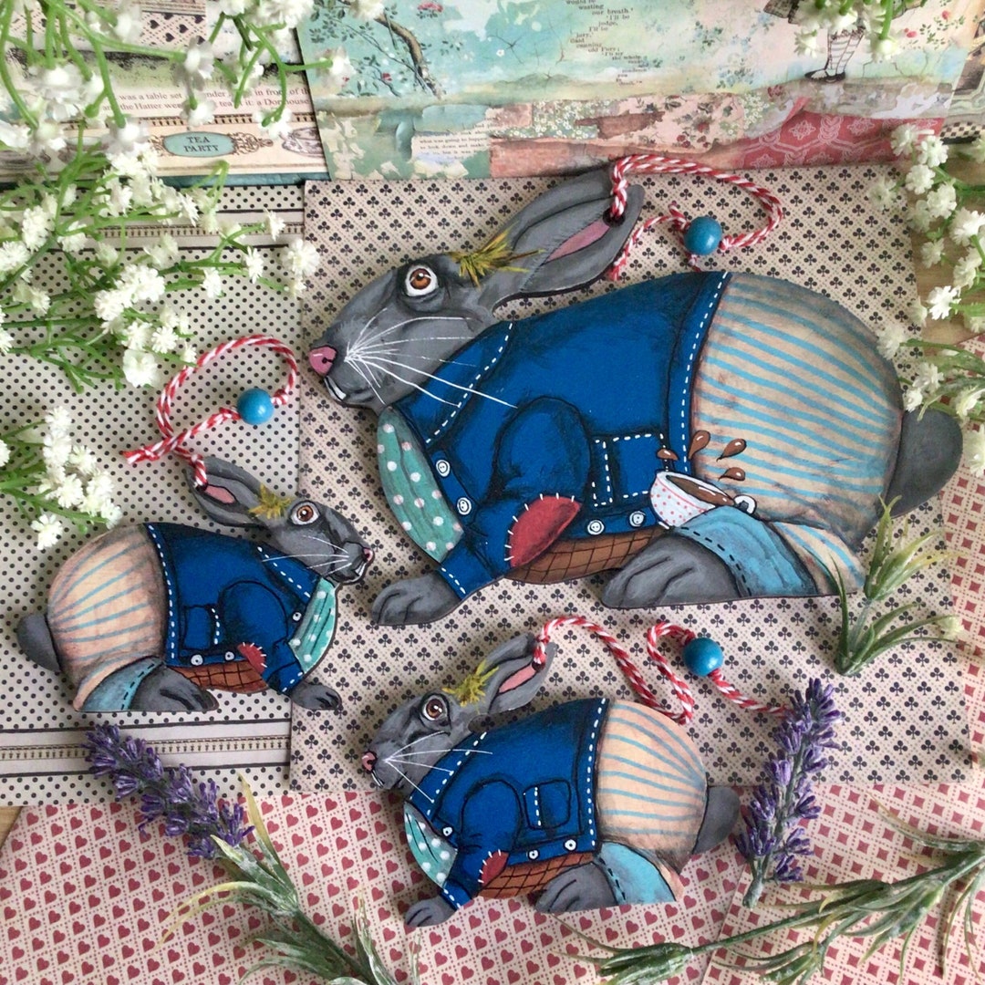 March Hare From Alice in Wonderland Wooden Hanging Decoration Ornament ...