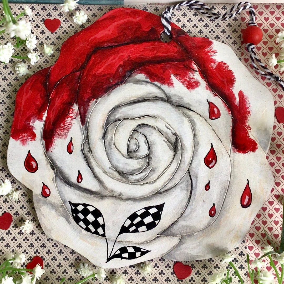 Large Alice in Wonderland Paint the Roses Red Queen of Hearts Painted ...