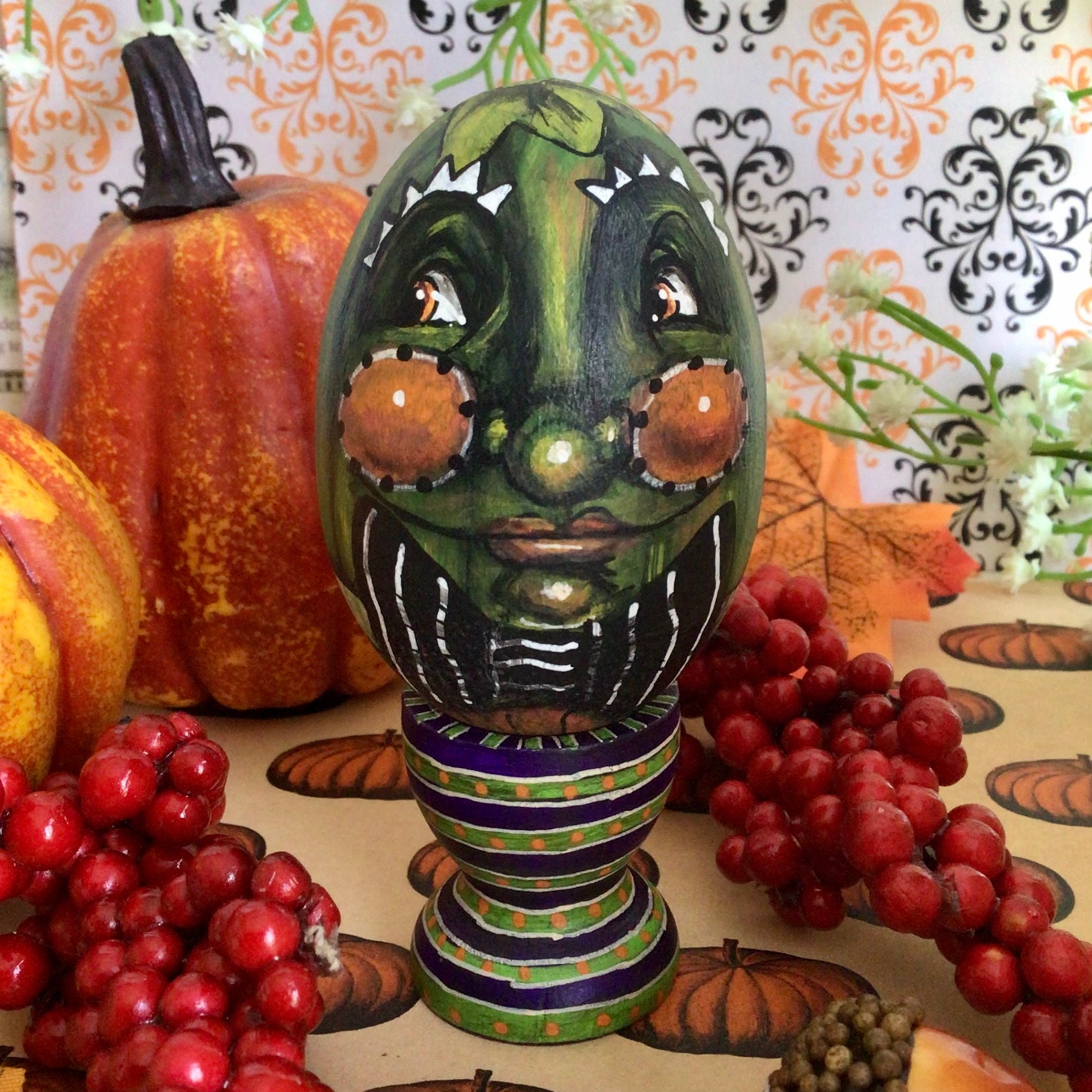 Halloween Humpty in an egg cup. Alice in Wonderland Humpty | Etsy