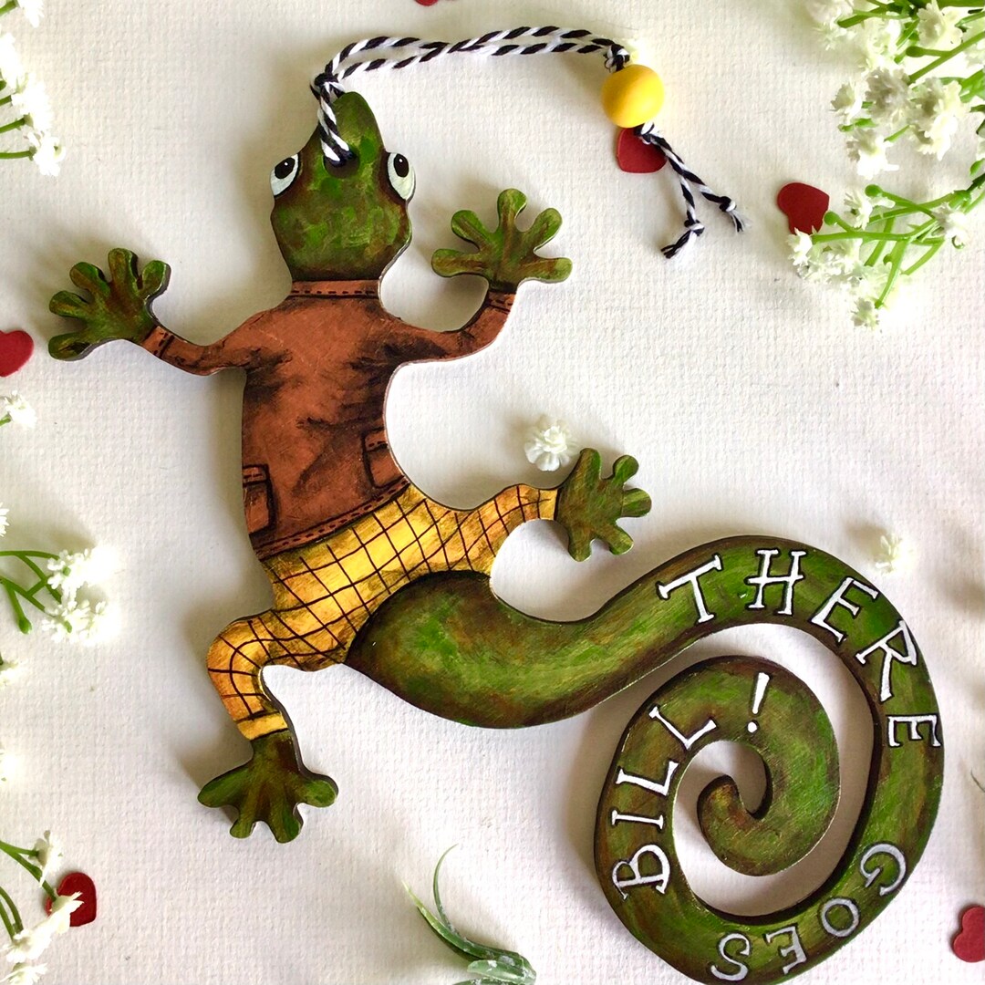 There Goes Bill Large Hand Painted Bill the Lizard Hanging - Etsy