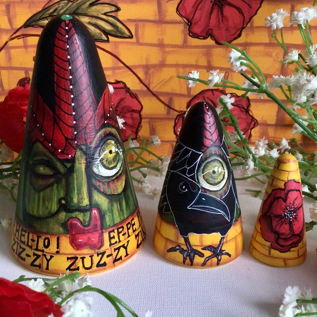 Wicked Witch of the West Nesting Dolls From Wizard of Oz. Set of 3 Cone ...