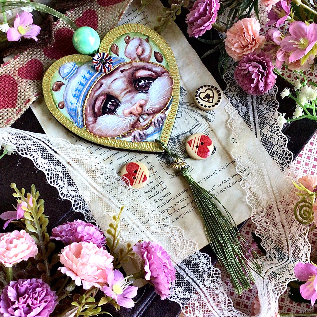 Pastel Punk Alice in Wonderland Dormouse Portrait Decoration. Hand ...