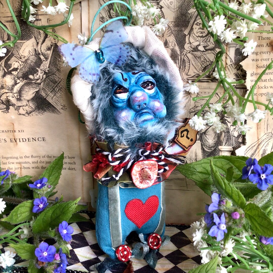 Mini Mimsy Caterpillar 1. Alice in Wonderland Art Doll. Clay, Fabric ...