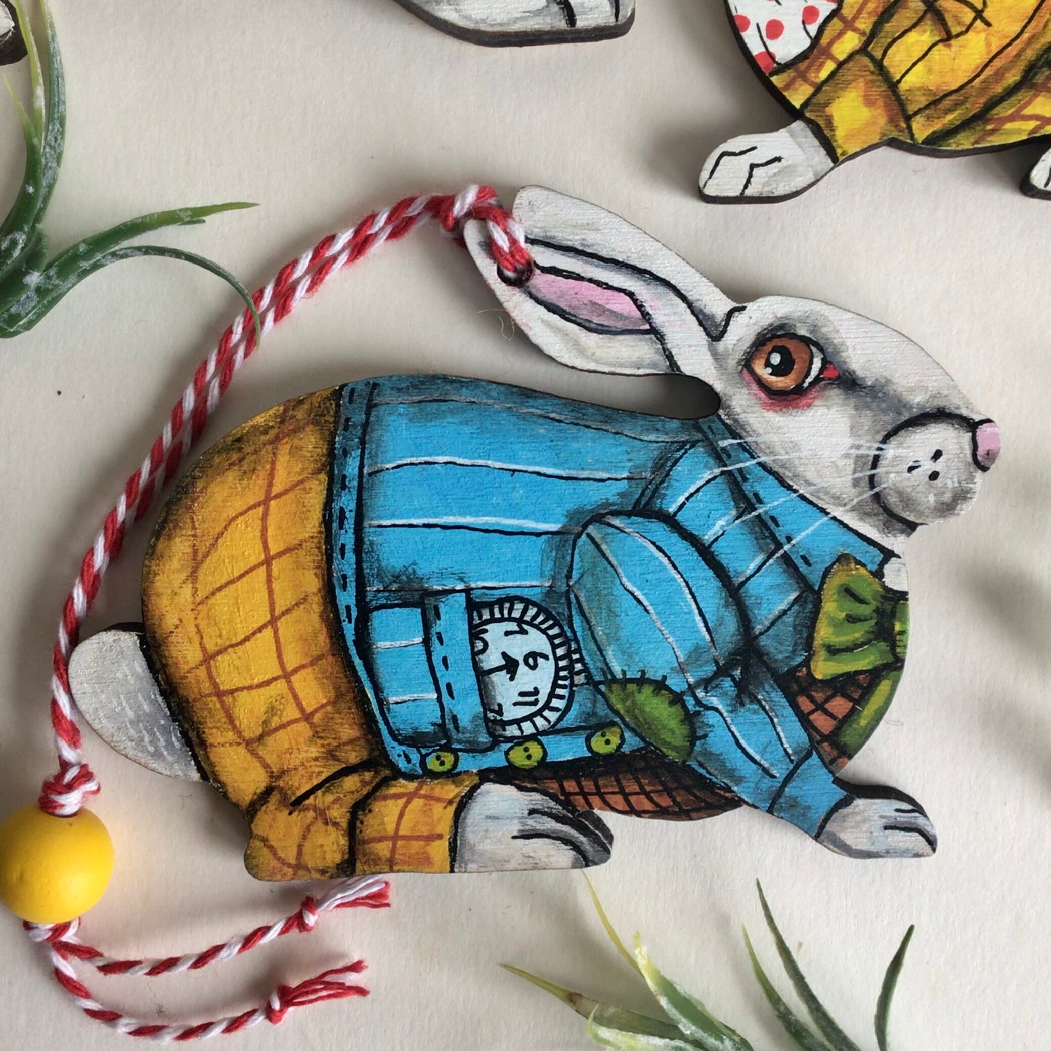 White Rabbit From Alice in Wonderland Wooden Hanging Decoration ...