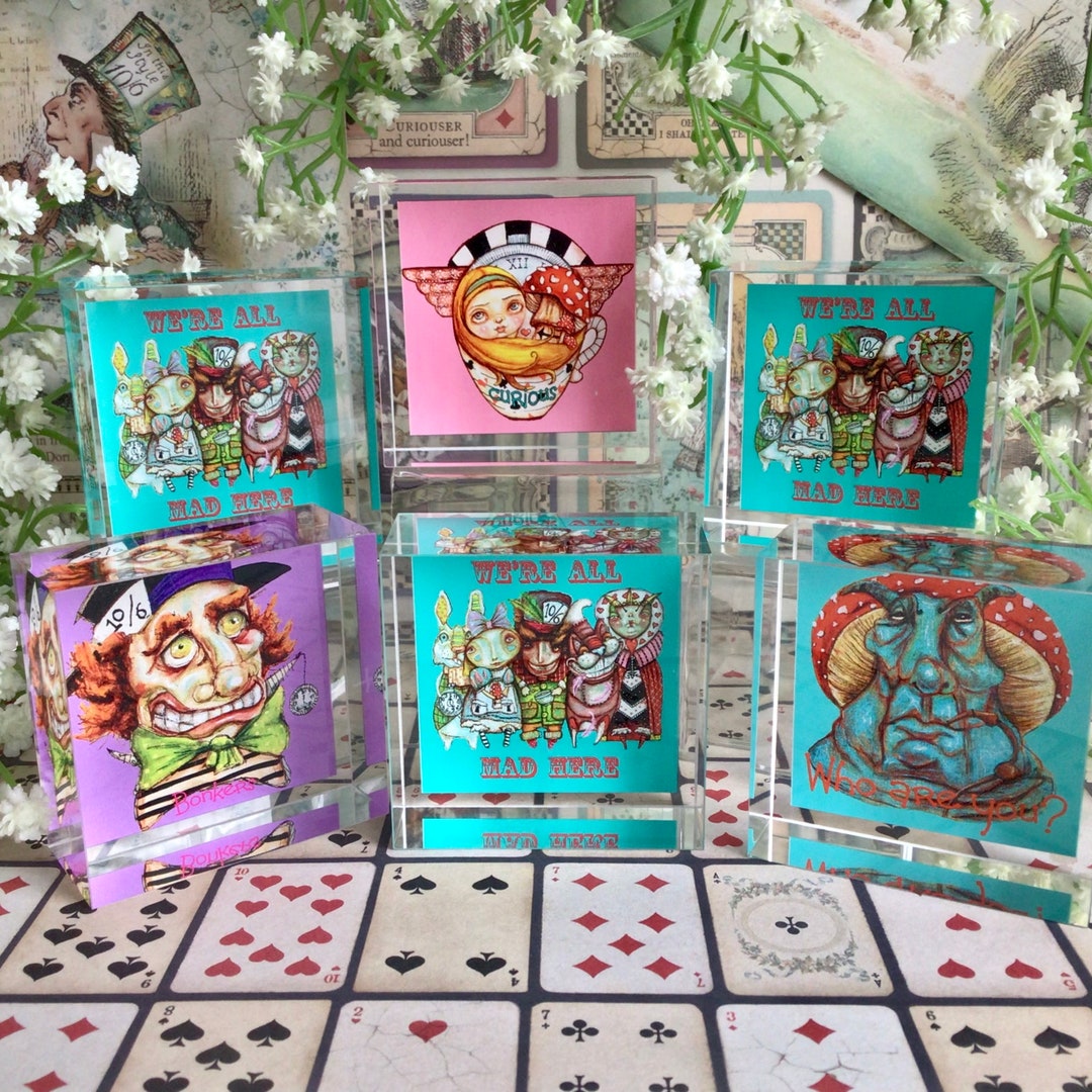 Mini Alice in Wonderland Acrylic Blocks. Cute Mix N Match Decoration or ...
