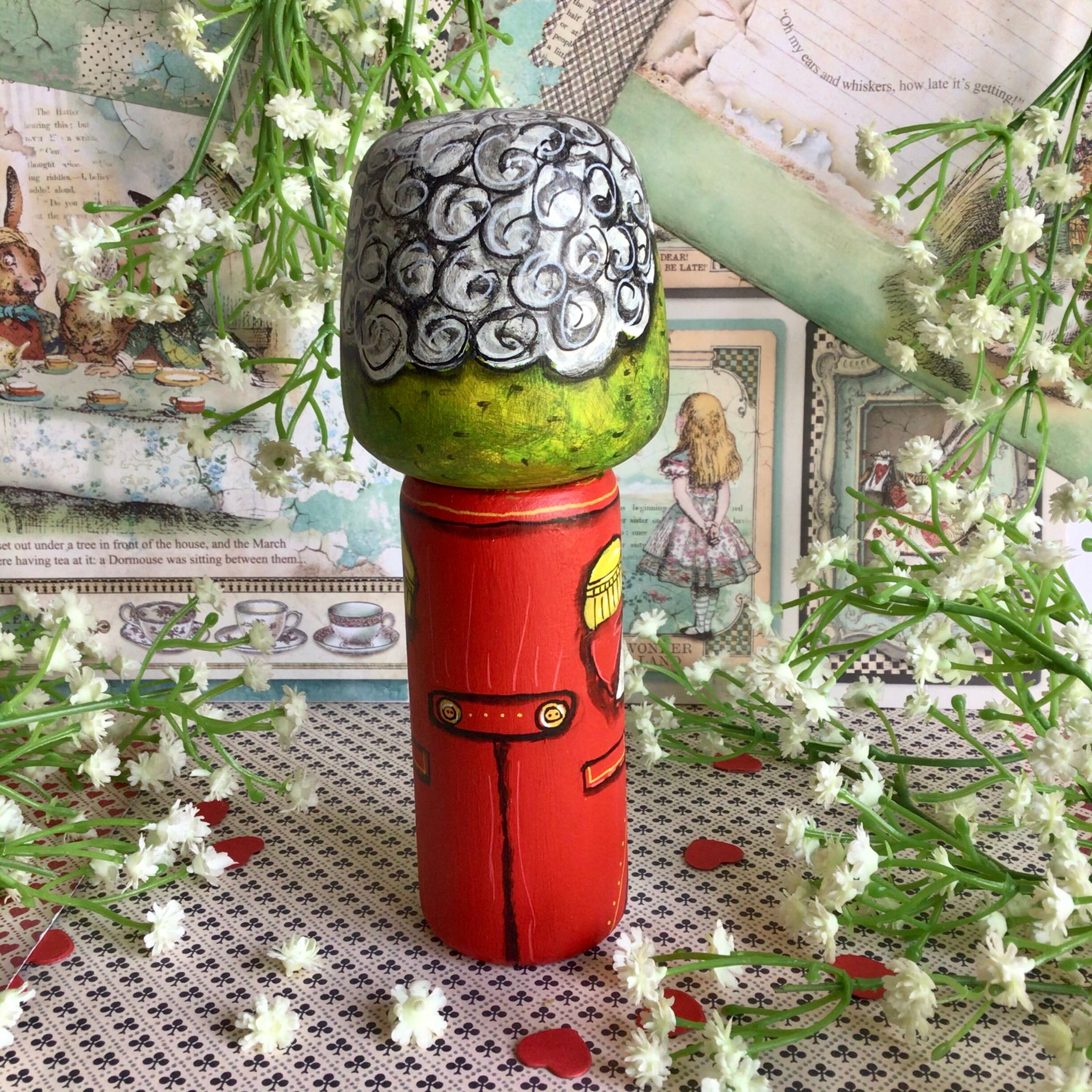 A Fabulous Frog Footman From Alice in Wonderland. Large Wooden Kokeshi ...