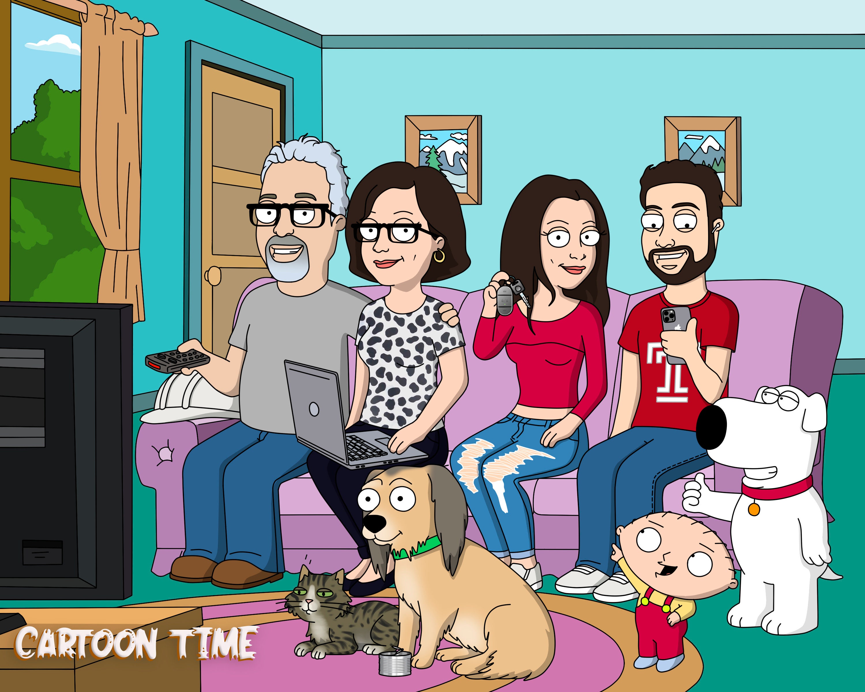 Custom Family Guy portrait Family guy gift Family Guy Family | Etsy