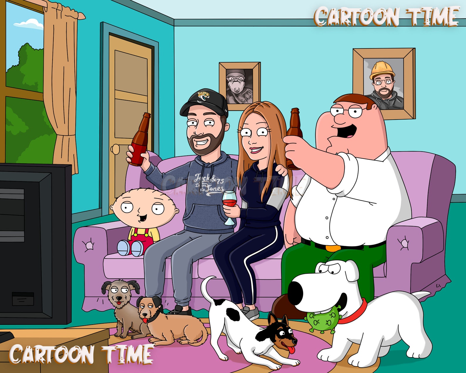 Family Guy family portrait Custom family Guy portrait Gift | Etsy