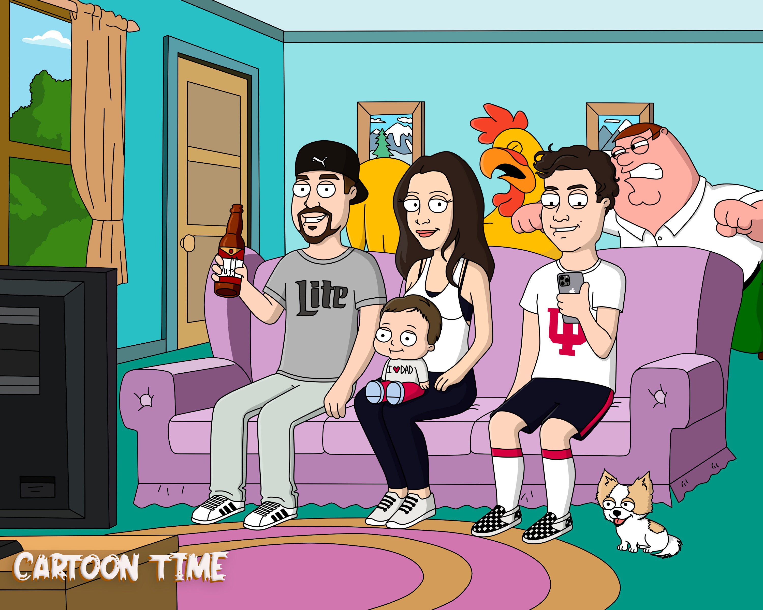 Custom Family Guy portrait Family guy gift Family Guy Family | Etsy