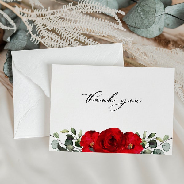 Red Rose Thank You - Etsy