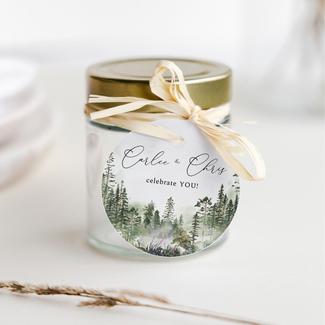 Forest Wedding Gift Tag Template, Wedding Favor Tag, Woodland Printable ...