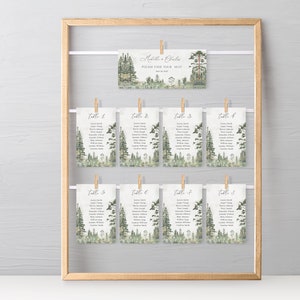 Seating Chart Poster, Forest Seating Template, Woodland Wedding Seating ...