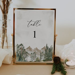 Forest Table Number Mountain Table Numbers Rustic Wedding - Etsy