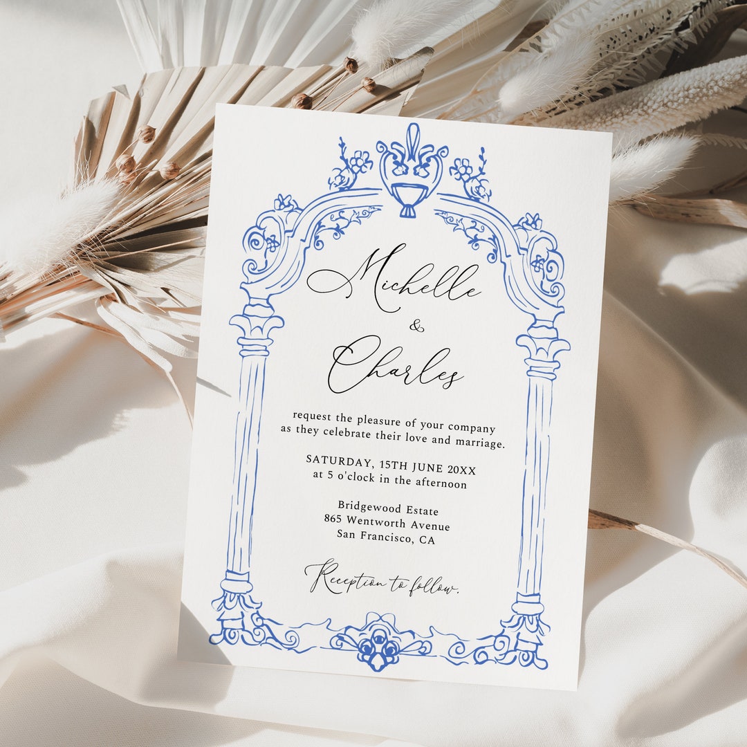 Baroque Wedding Invitation, Art Nouveau Invitation, Vintage Wedding ...