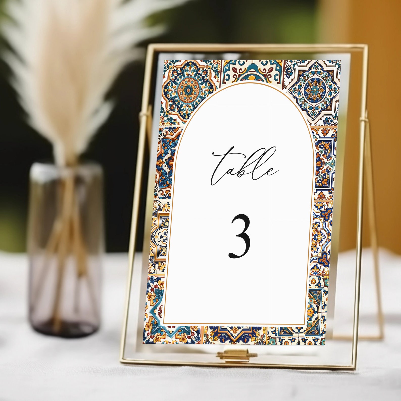 Spanish Wedding Table Number Printable Template, Tuscan Italian Table ...