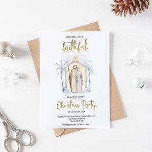 Nativity Christmas Party Invitation, Christmas Carolling Invite, Lds ...