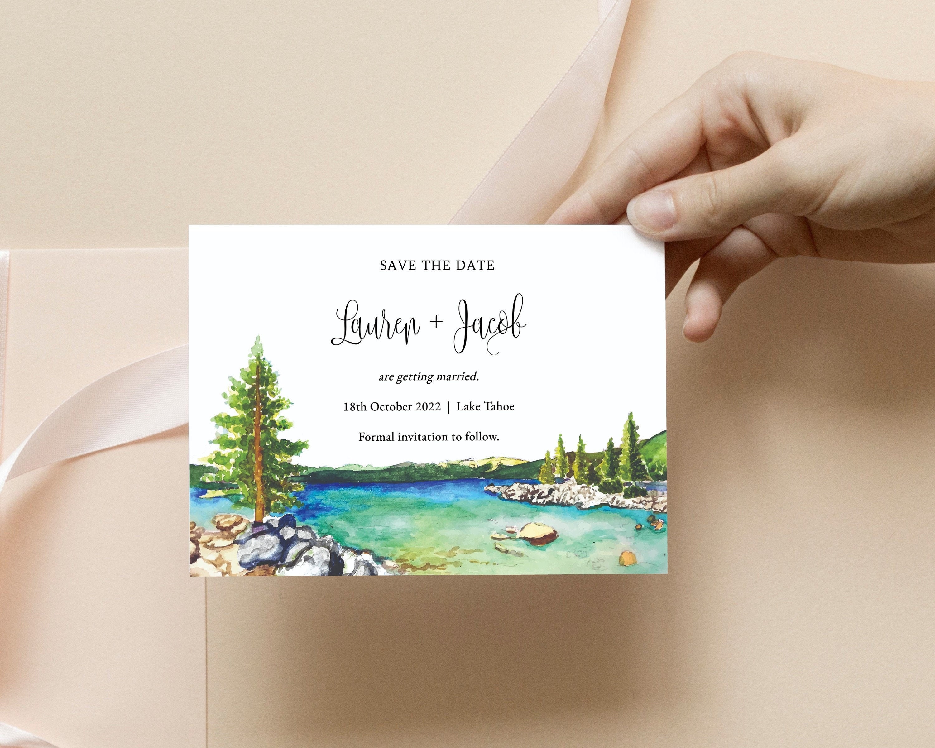 Save the date Lake Tahoe Save the date lake Save the date | Etsy