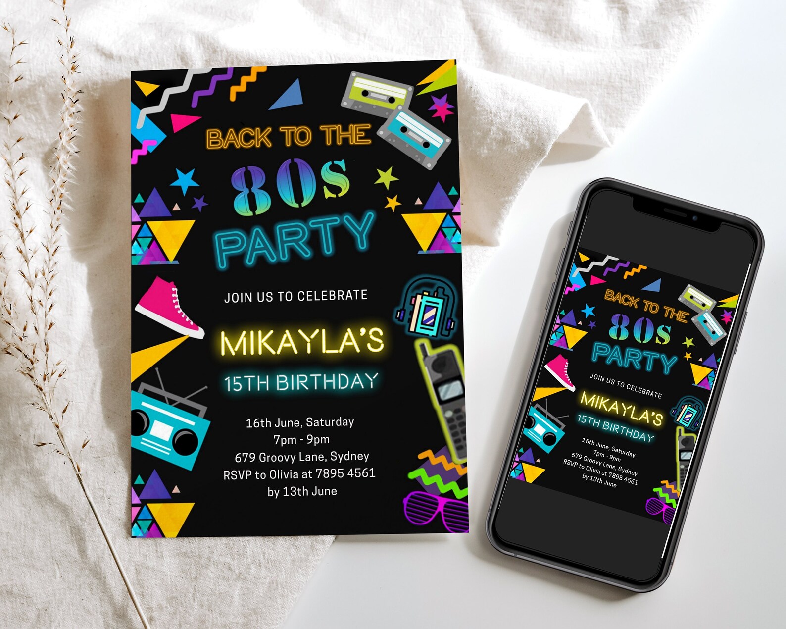 80s Party Invitation 80s Birthday Invitation 80s Theme - Etsy