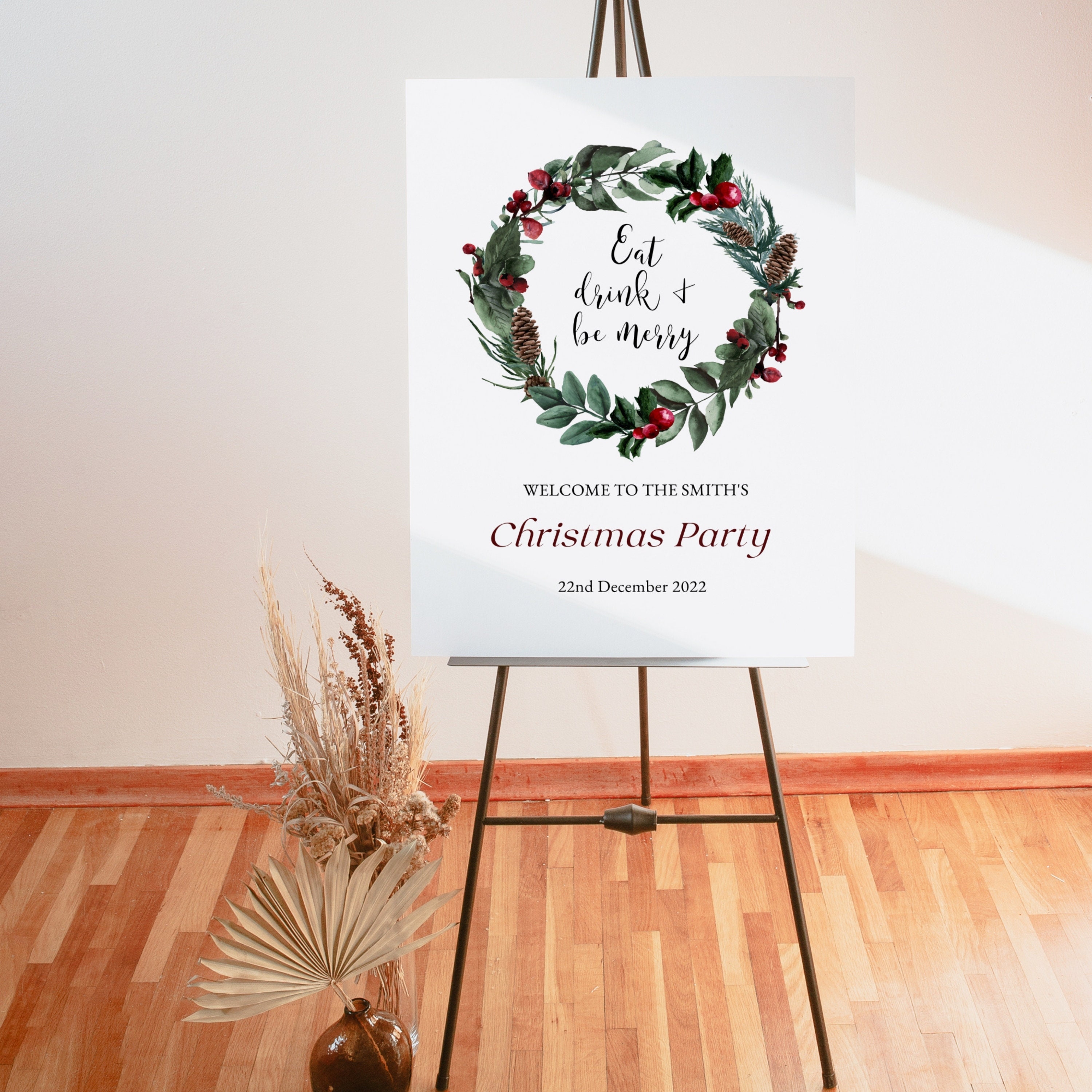 Christmas Party Sign Christmas Welcome Party Sign Holiday - Etsy