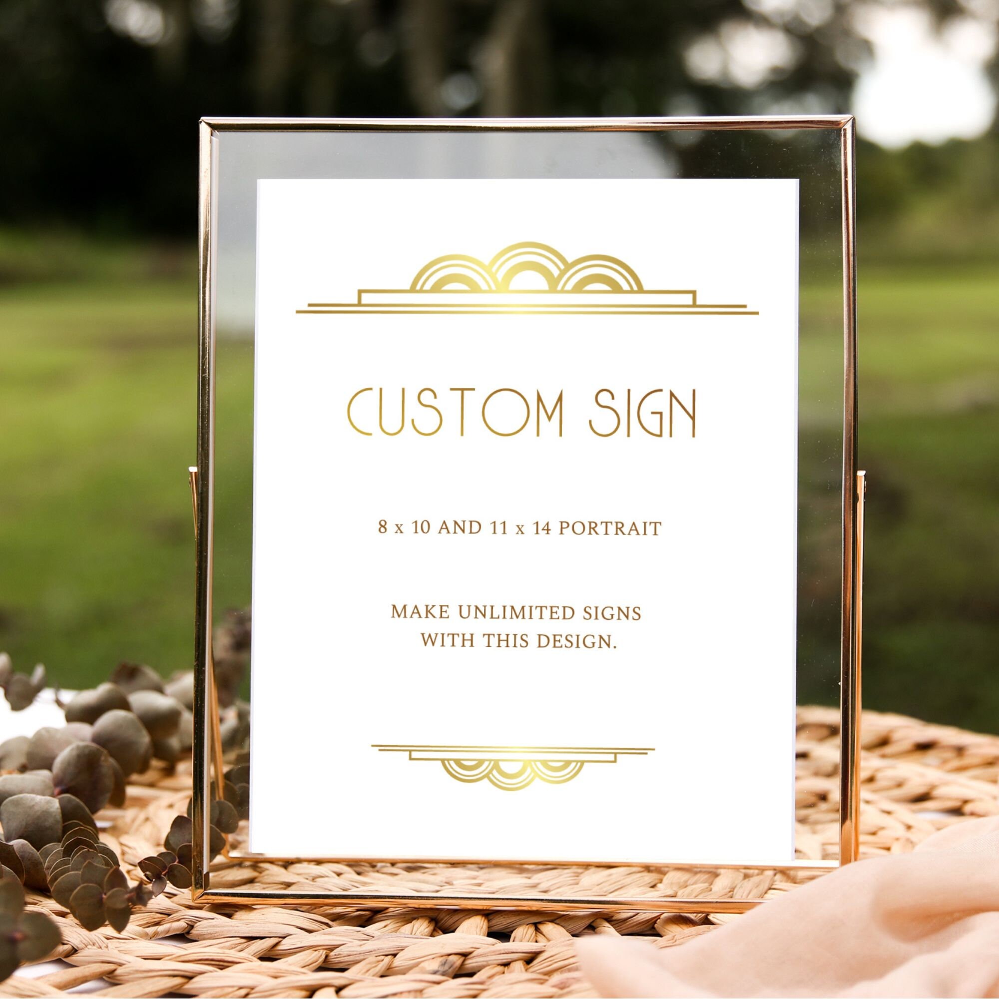Art Deco Gatsby Custom Sign, Roaring 20s Welcome Sign, Gatsby Wedding ...