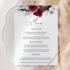 Halloween Menu Template, Gothic Menu Template, Vintage Menu Card, Red ...