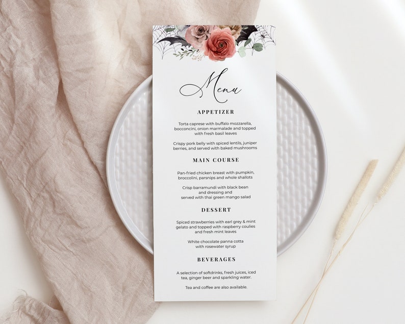 Halloween Menu Template Gothic Menu Template Vintage Menu - Etsy