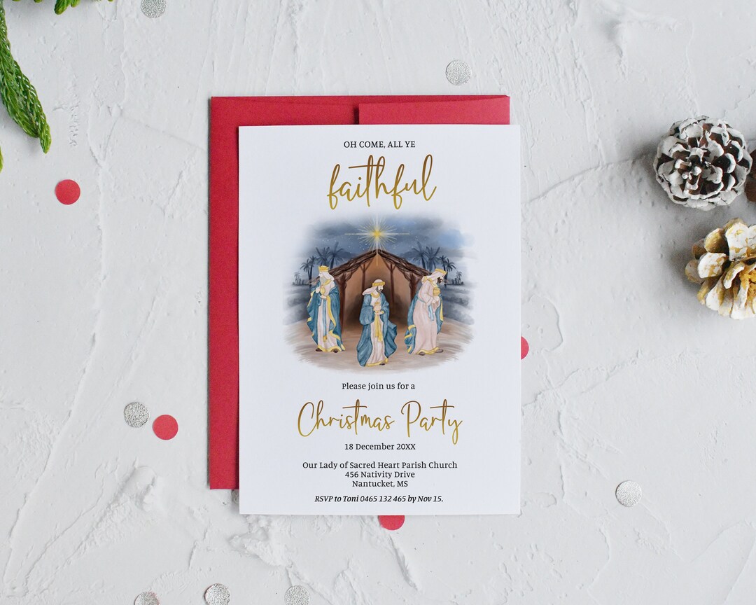 Three Kings Christmas Party Invitation, Christmas Carolling Invite, Lds ...