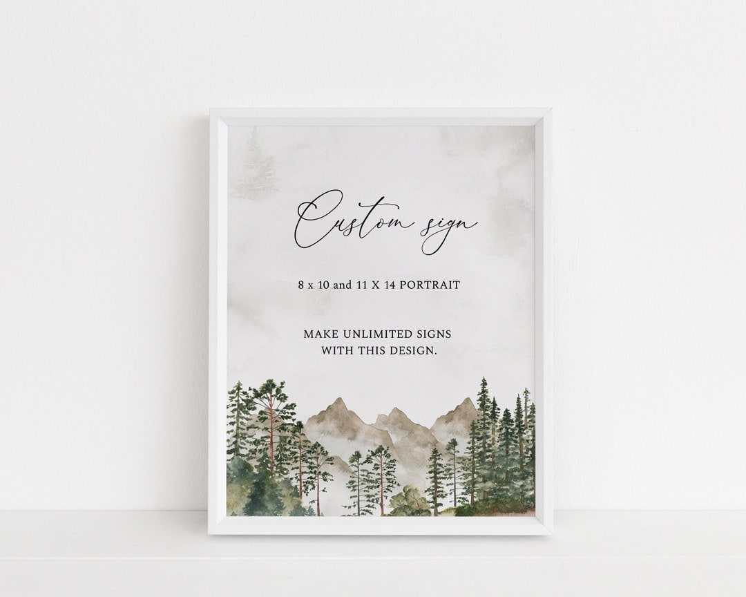 Mountain Forest Welcome Sign, National Park Custom Sign, Rustic Wedding ...