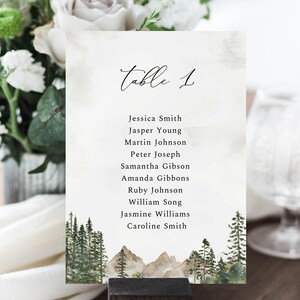 Seating Chart Poster, Forest Seating Template, Woodland Wedding Seating ...