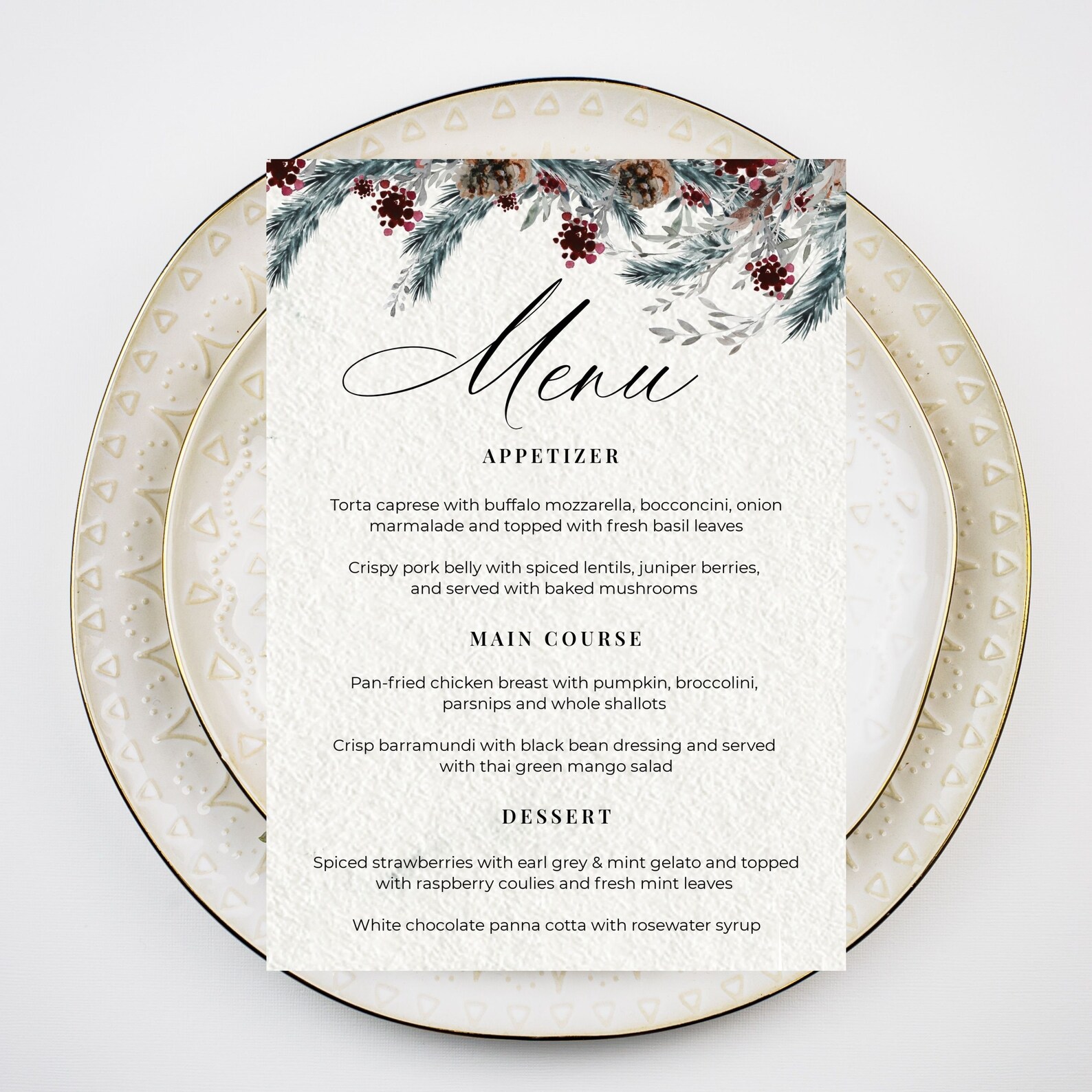 Winter Menu Winter Menu Template Christmas Menu Christmas | Etsy