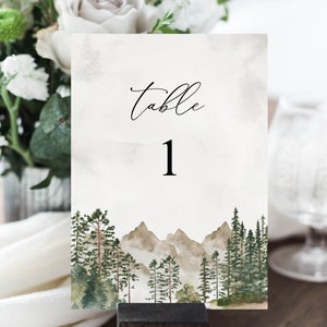 Forest Table Number Mountain Table Numbers Rustic Wedding - Etsy