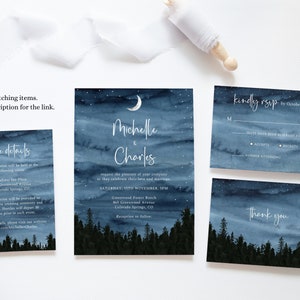 Starry Night Menu Template Under the Stars Printable Menu - Etsy