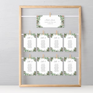 Pine Tree Wedding Seating Chart, Greenery Wedding Seating Plan ...