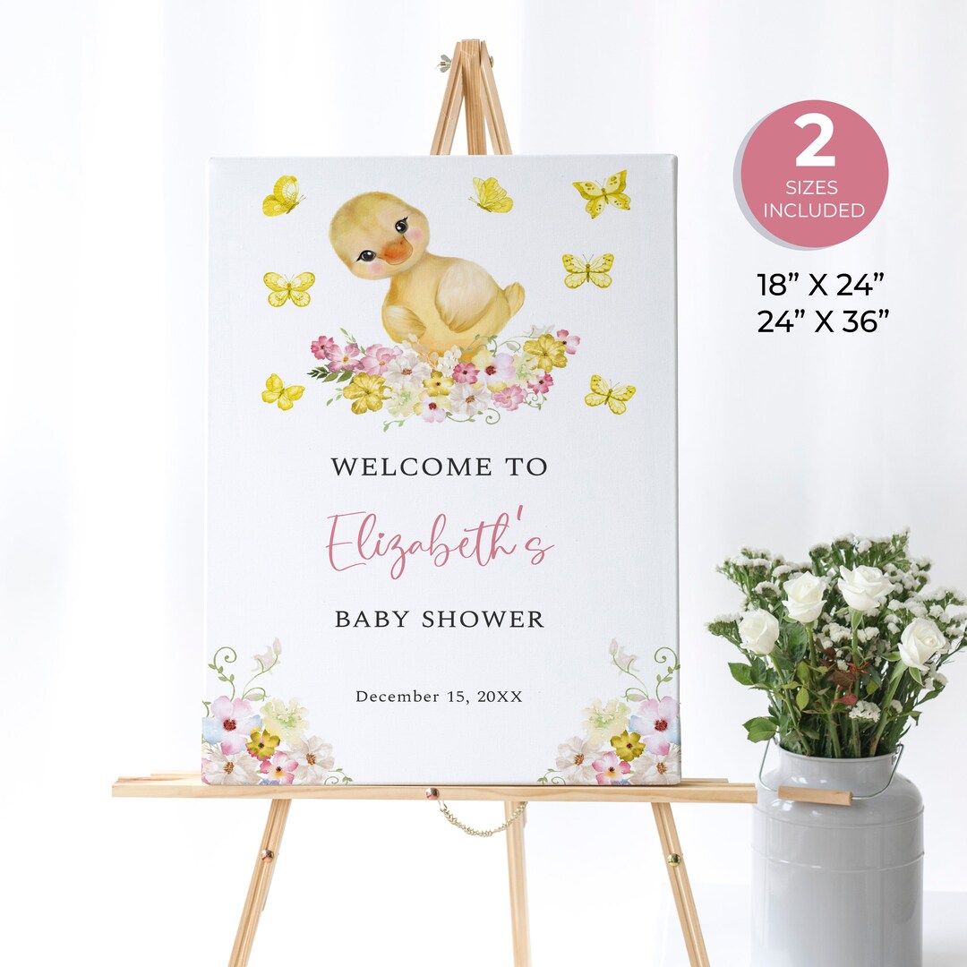 Duck Baby Shower Welcome Sign, Duckling Baby Shower Sign, Farm Baby ...