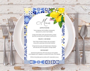 Italian Summer Menu - Etsy