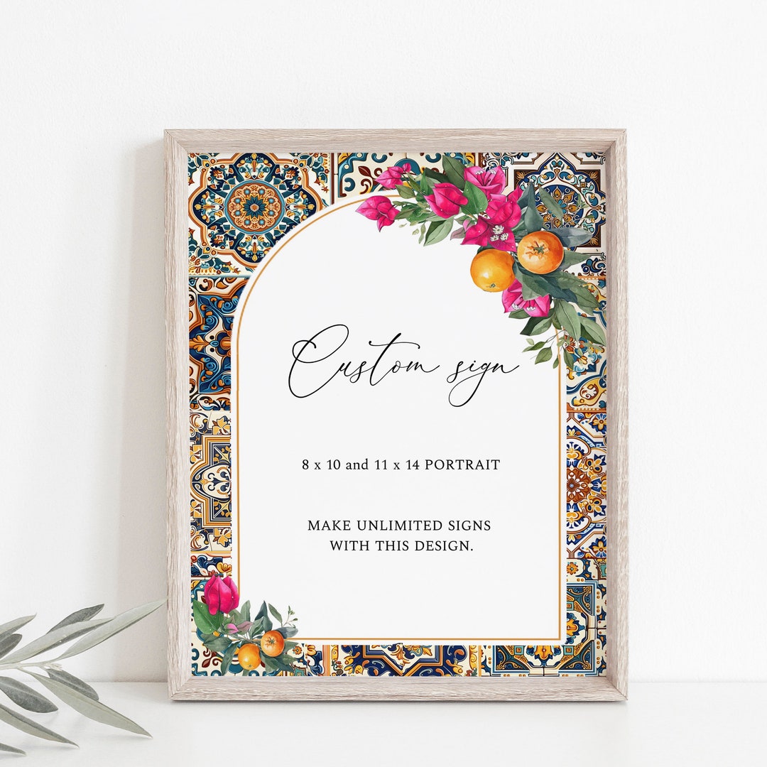 Citrus Wedding Custom Sign, Italian Wedding Welcome Sign, Orange Fruits ...