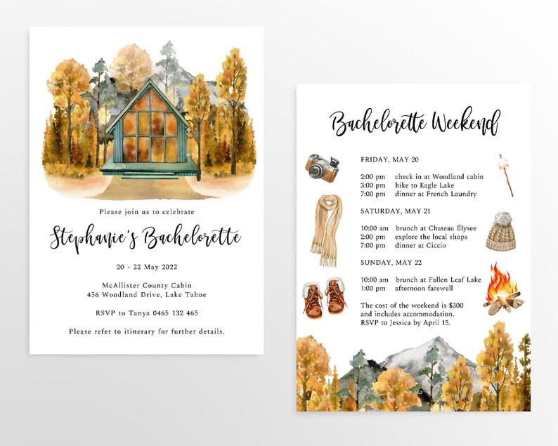 Cabin Trip Invitation Cabin Weekend Invite Cabin - Etsy