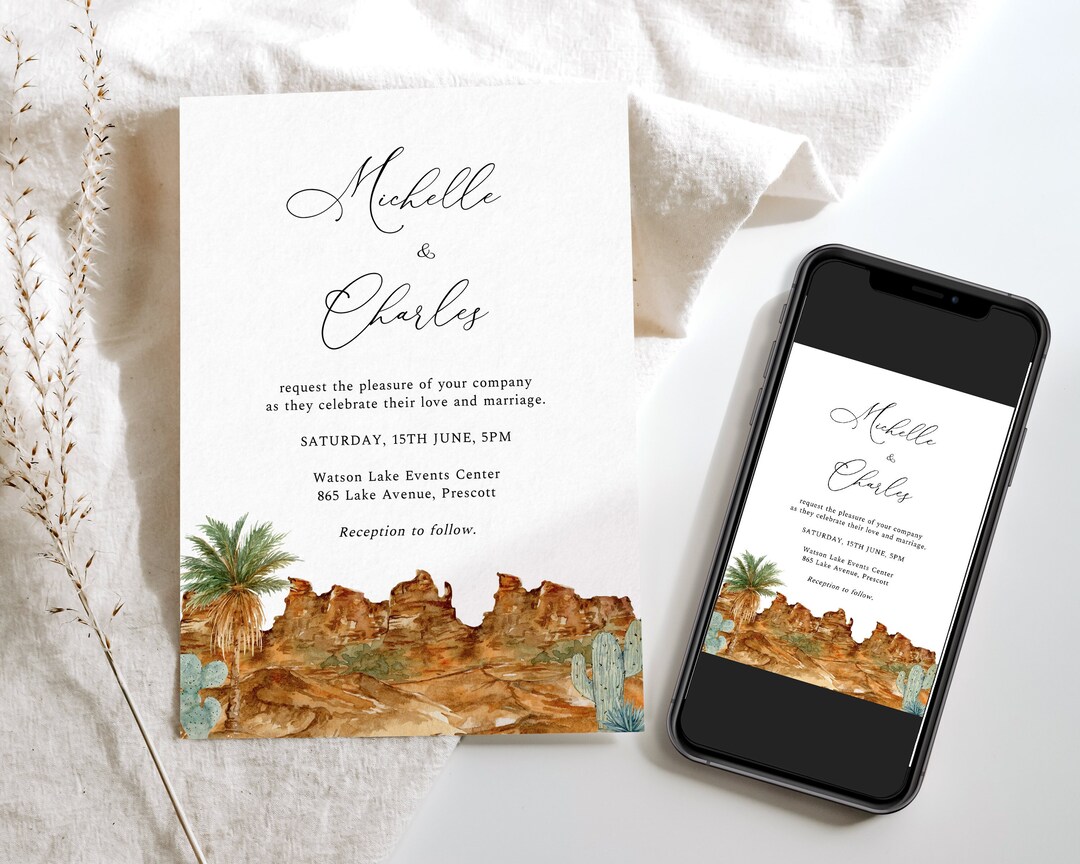 Desert Wedding Invitation Boho Wedding Invite Terracotta - Etsy