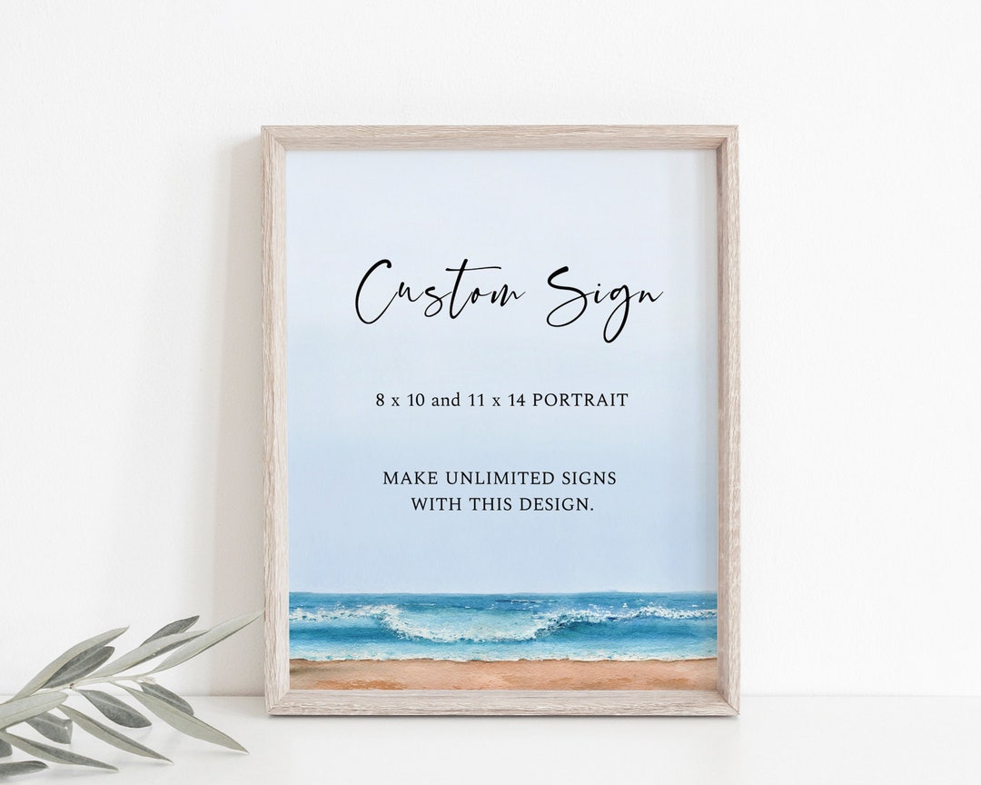 Tropical Personalized Template, Custom Sign, Beach Theme Custom Sign ...