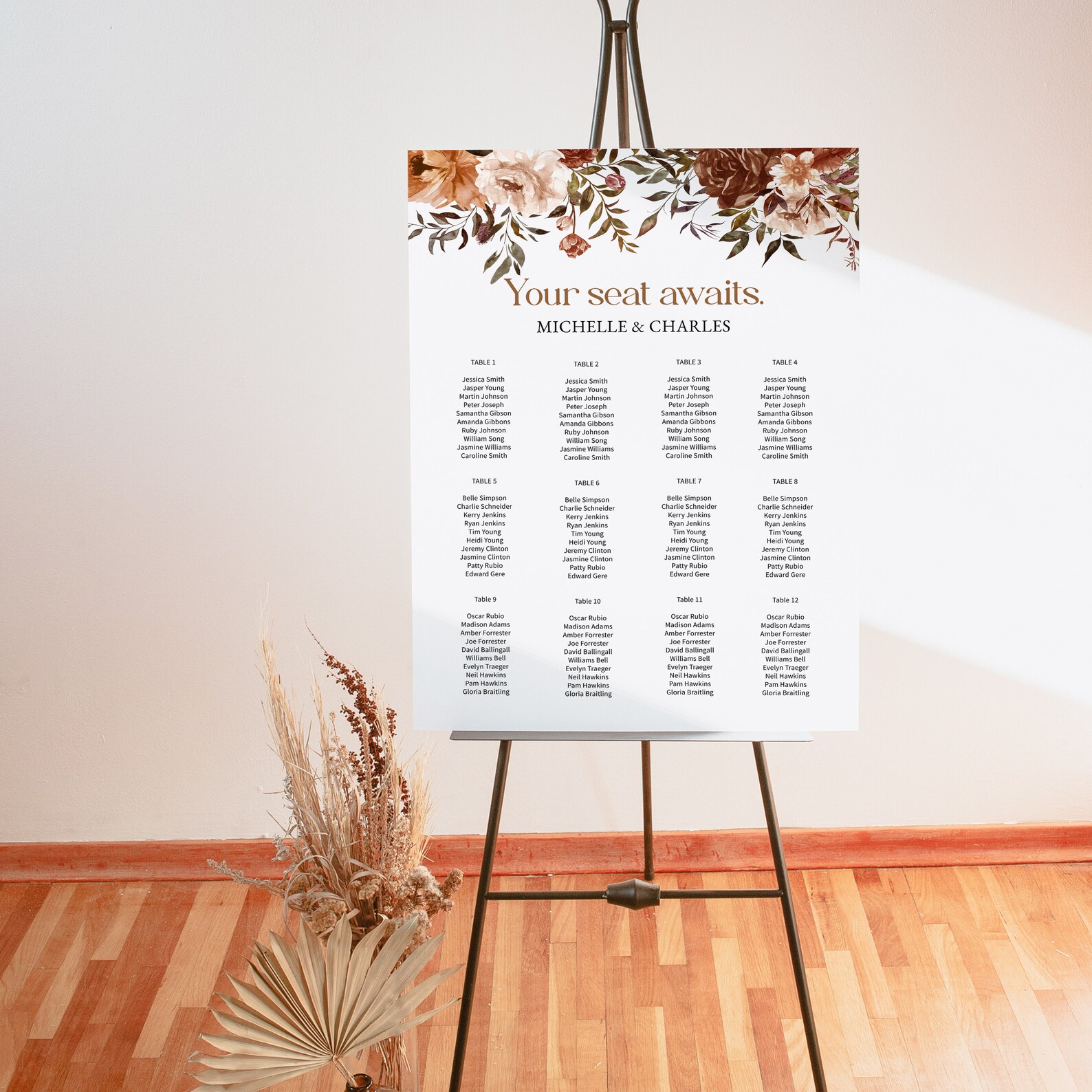 Fall Wedding Seating Sign Autumn Wedding Sign Terracotta - Etsy