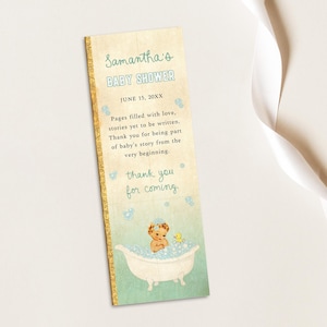 Editable Storybook Bookmark Baby Shower Favor Template, Chapter Book ...