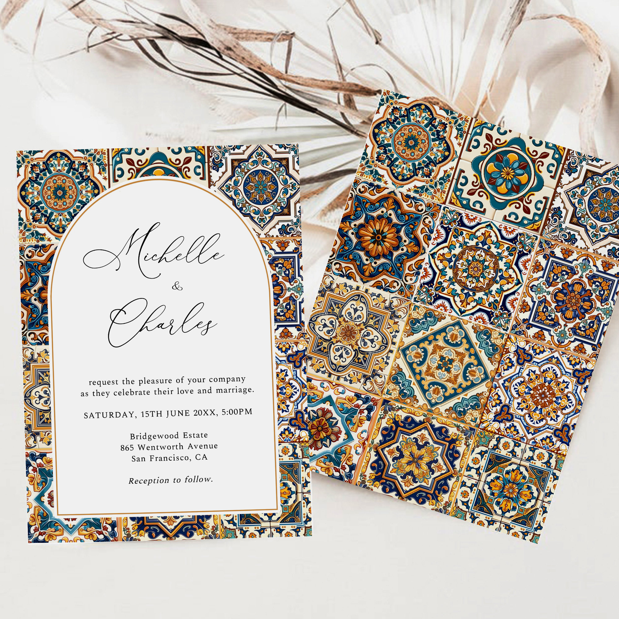 Spanish Wedding Invitation Set, Italian Wedding, Mediterranean ...