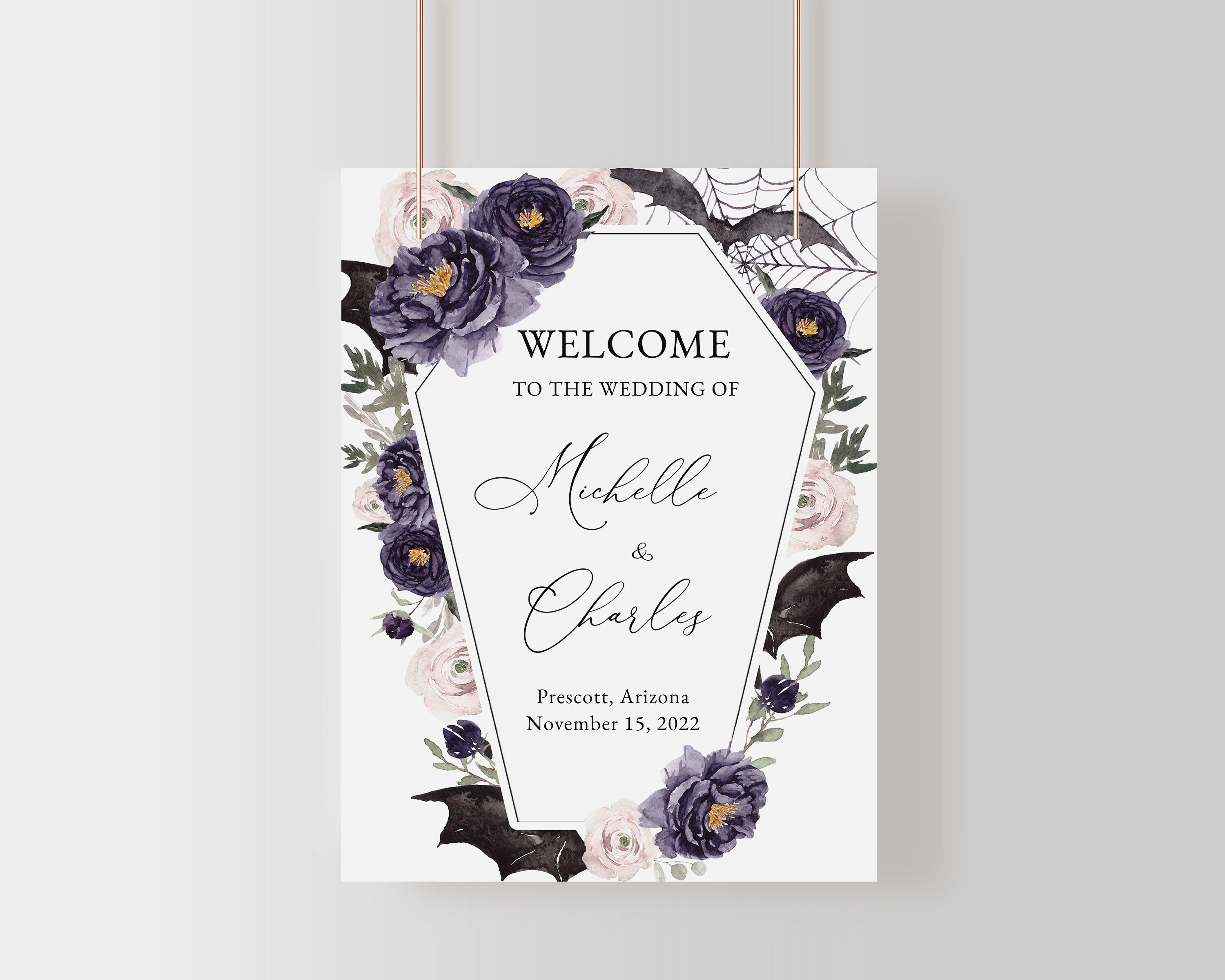 Halloween Welcome Sign Gothic Welcome Sign Bridal Shower - Etsy