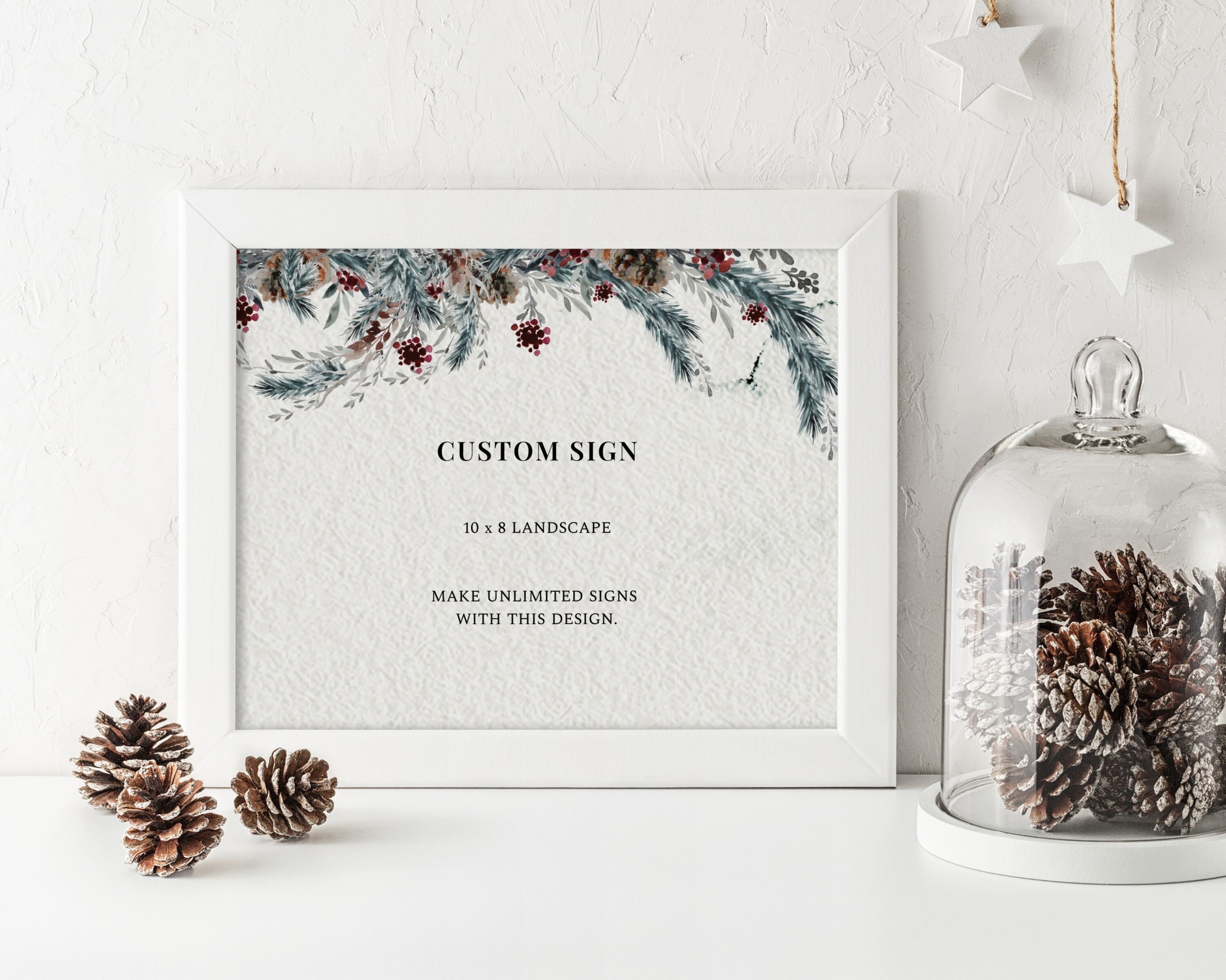 Winter Wedding Sign Template Christmas Wedding Sign | Etsy